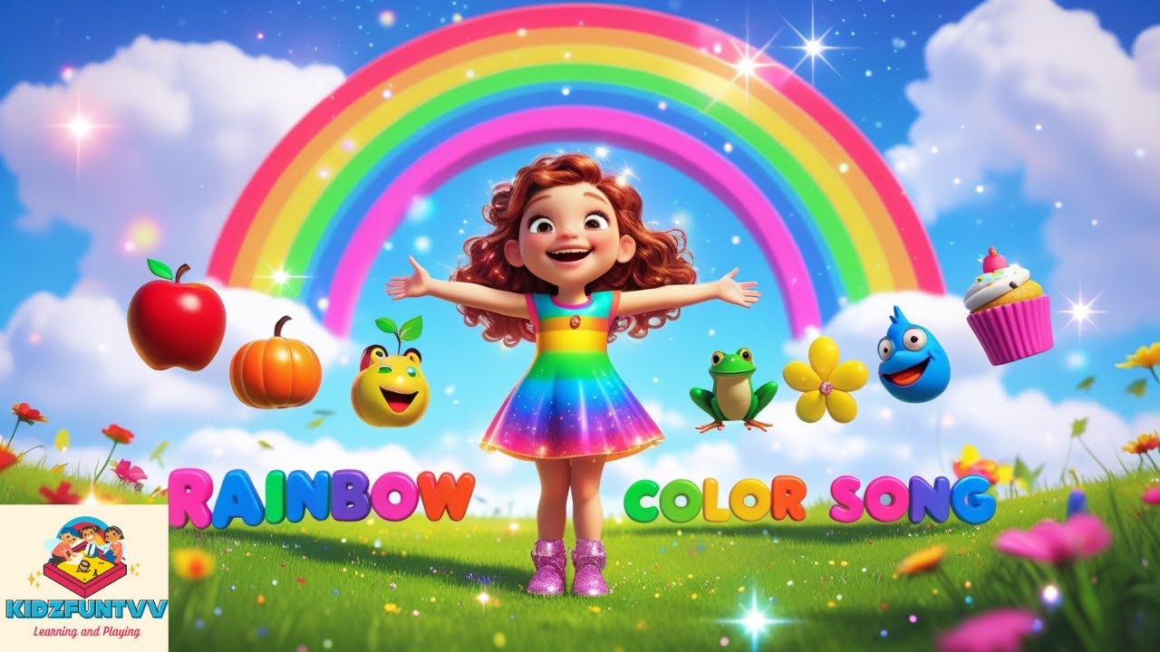 Rainbow Color Song | Nursery Rhymes & songs for kids | @kidzfuntvv ...