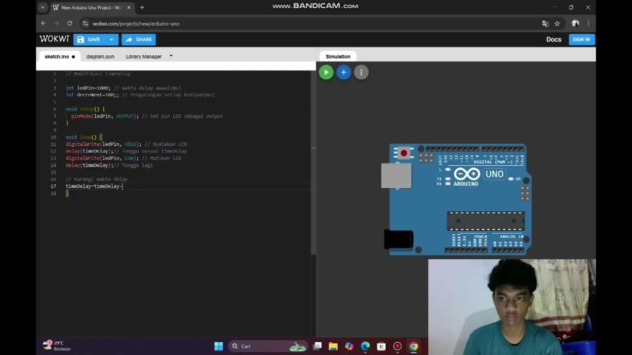 MEMBUAT KODINGAN TIME DELAY MENGGUNAKAN WIBESITE WOKWI - YouTube