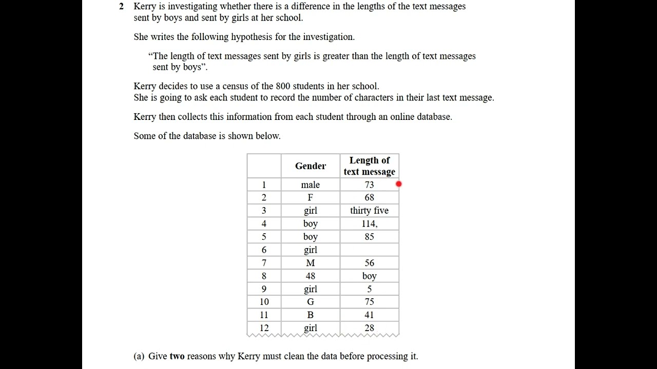 GCSE Statistics - Cleaning data (revision) - YouTube