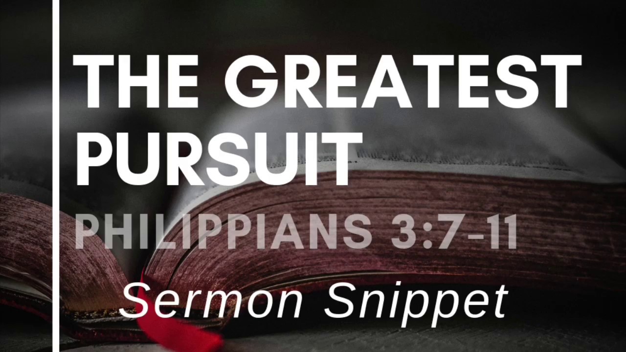 The Greatest Pursuit, Knowing Christ - YouTube