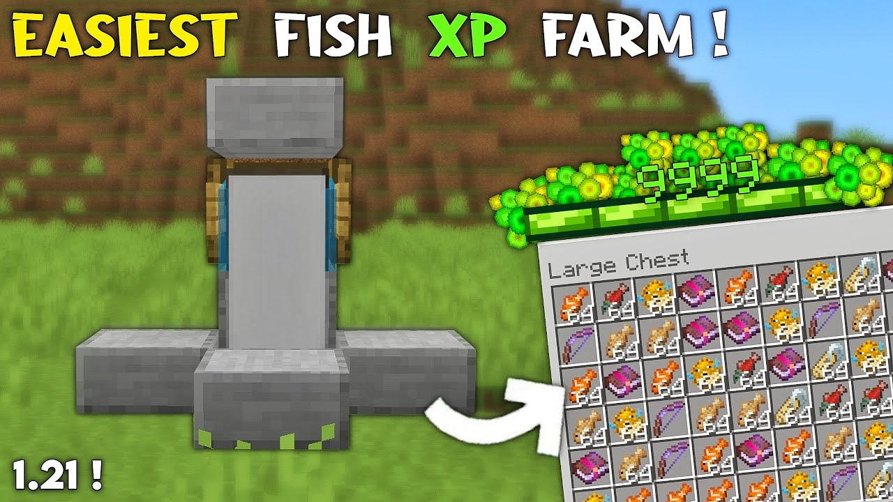 EASIEST 1.21 FISH XP FARM in Minecraft Bedrock (2025) - YouTube