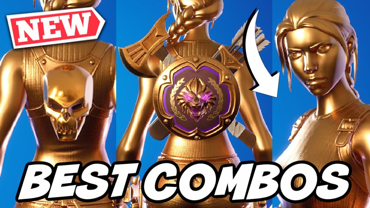 THE BEST COMBOS FOR *NEW* LARA CROFT SKIN (GOLD ANNIVERSARY EDIT STYLE ...
