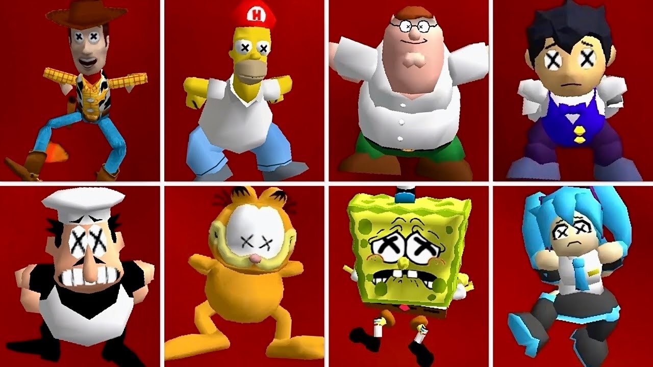 30 Famous Cartoon Characters Falling in LAVA Animations - 4K - YouTube