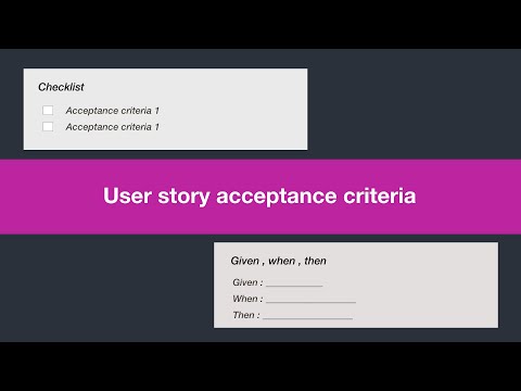 Acceptance criteria for user stories - YouTube