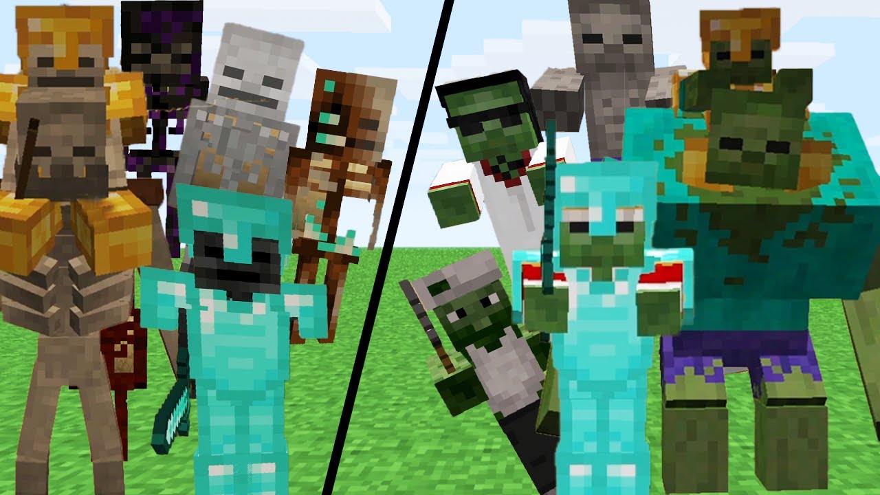 Zombies vs Skeletons Minecraft War - YouTube
