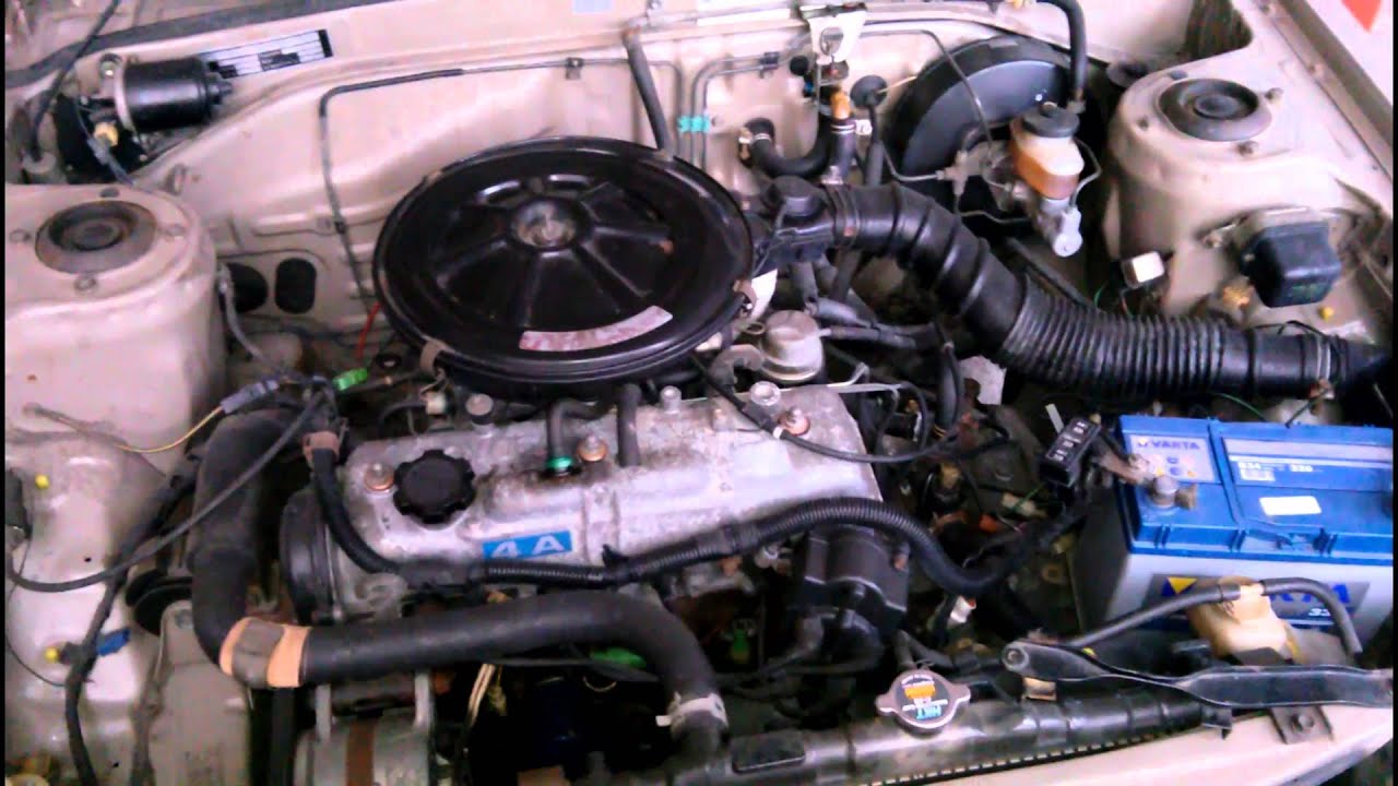 Toyota Carina II 1.6i (1984) engine and exhaust sound - YouTube