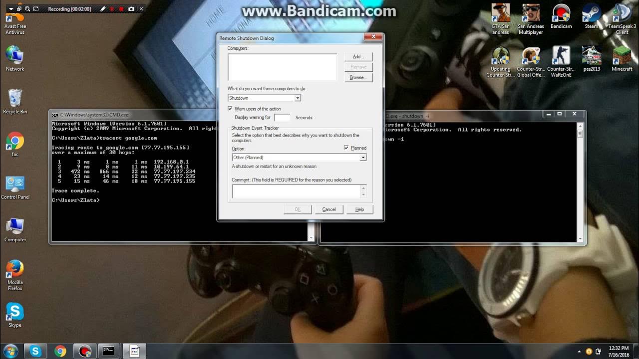How to shutdown someone's Computer/Kako ugasiti neciji kompjuter - YouTube
