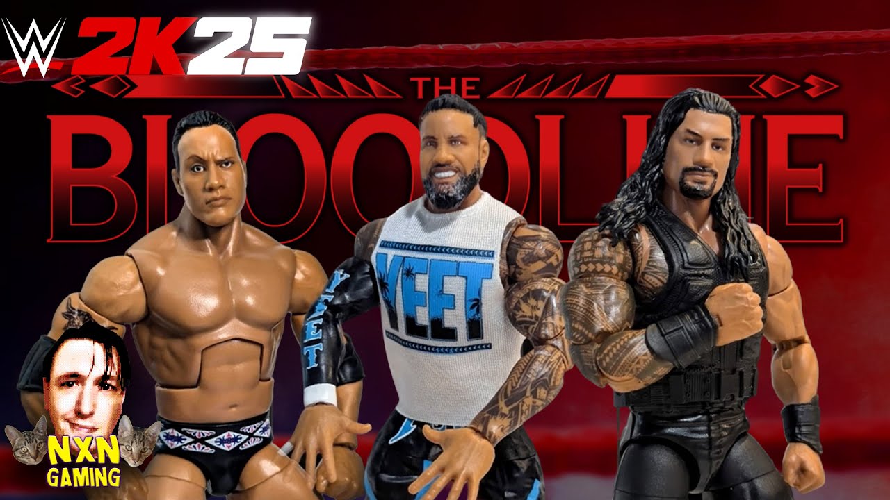 Bloodline Action Figure Triple Threat in WWE 2K25 FULL Match - YouTube