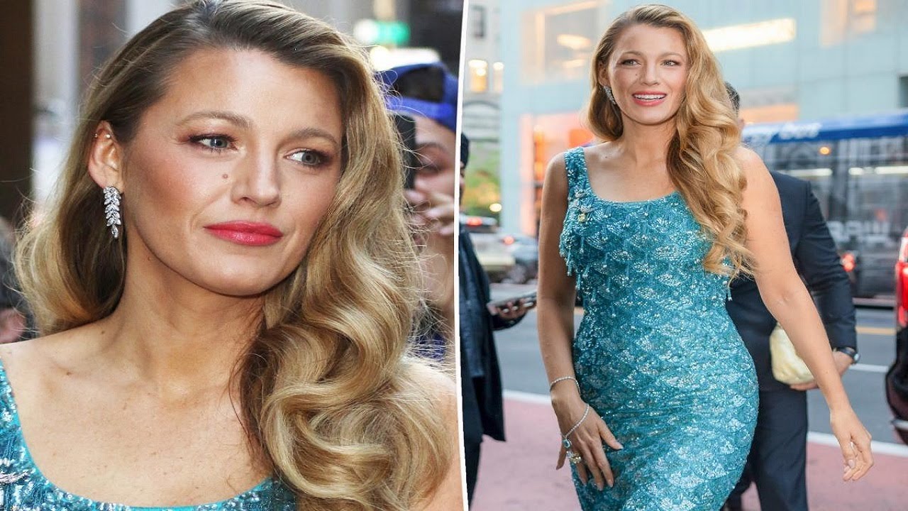 Blake Lively styles glittering blue mermaid dress with over 50 carats ...