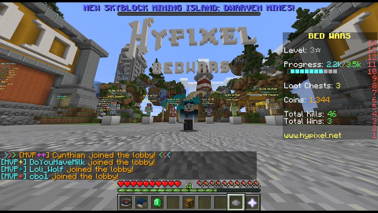 MINECRAFT HYPIXELS BEDWARS!!!! - YouTube