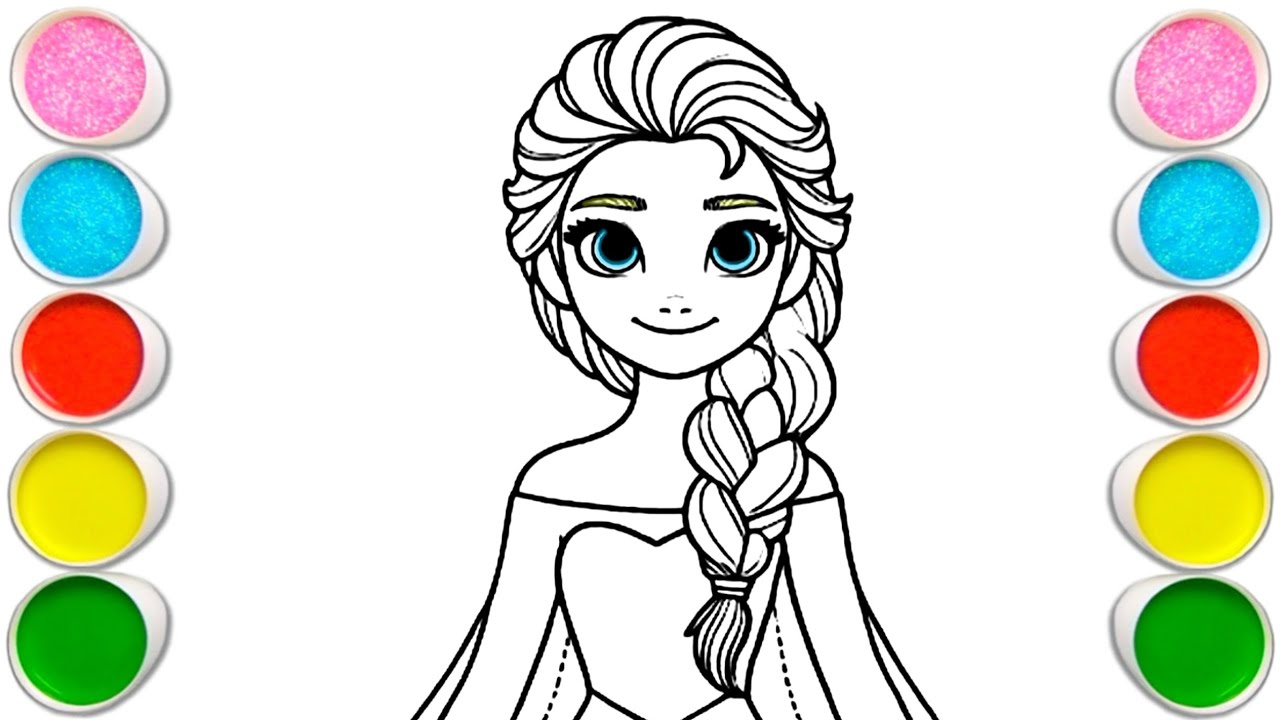 How To Draw cute a Princess Elsa From Frozen Drawing, Painting ...