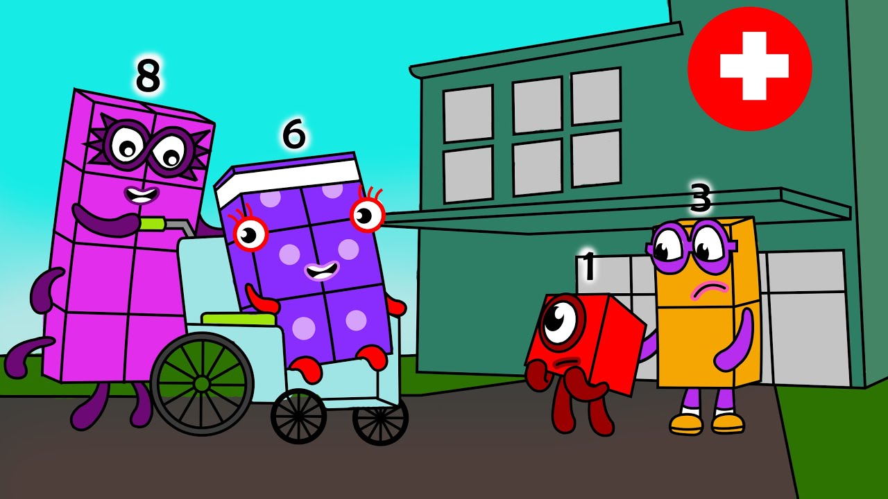 Numberblocks 8 takes NB 6 to the hospital for treatment - Numberblocks ...