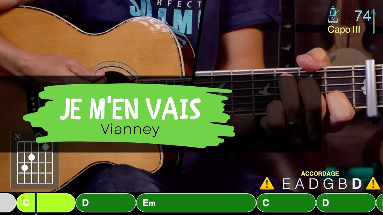 Je m’en vais – Guitare PlayAlong (accordage EADGBD) - YouTube