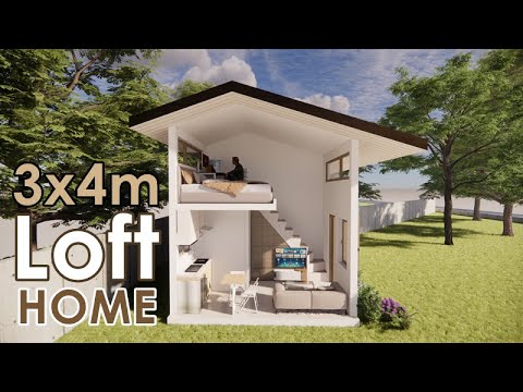 Tiny Loft House 3x4 meters | Floor Plan | Tiny Living - YouTube