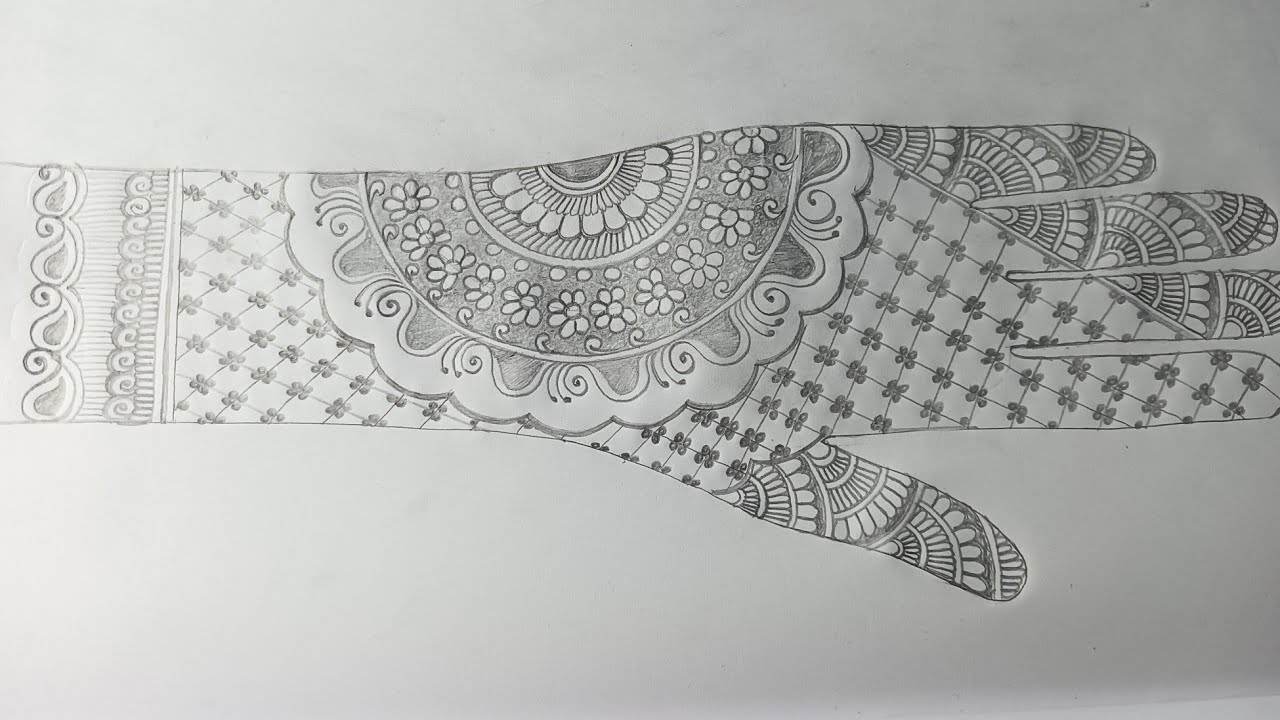 Latest Pencil shading Mehndi Design For Hand💥 Mehandi Design 2023 - YouTube