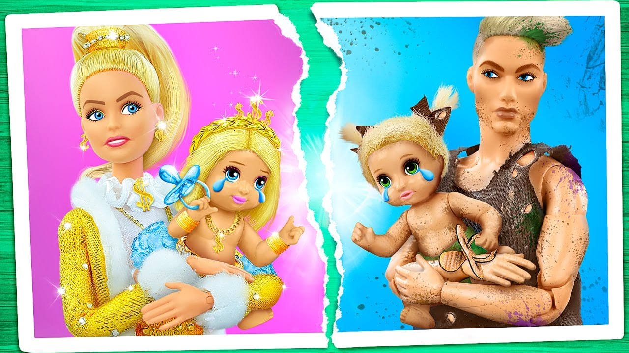 Barbie Rica vs Ken Pobre / 11 Manualidades para Muñecas - YouTube