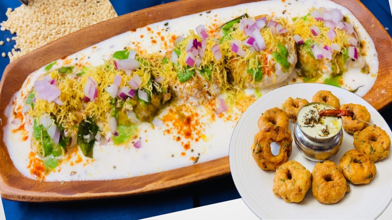 Best Medu Vada recipe & left over Dahi Vada chhat/South Indian Urad dal ...