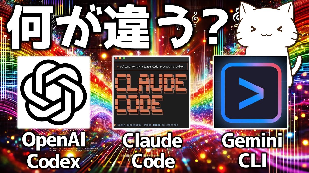 何があるの？OpenAI Codex, Claude Code, Gemini CLIの機能などについて解説してみた - YouTube