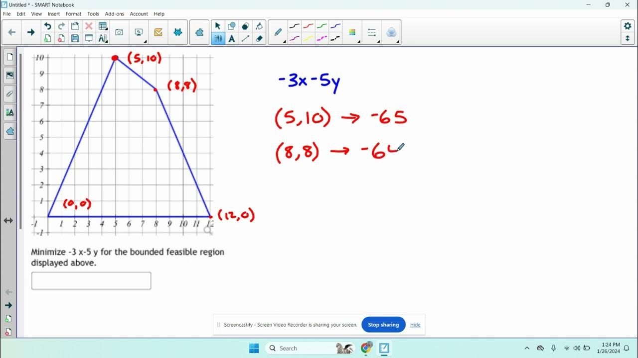 MAT106: Linear Programming - Minimizing a Feasible Region - YouTube