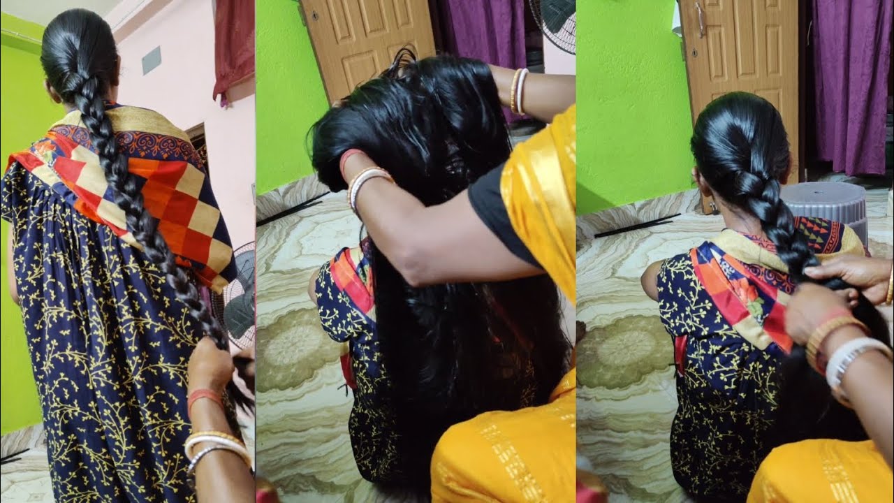 long hair heavy oil massage | long hair oiling and combing |long hair ...