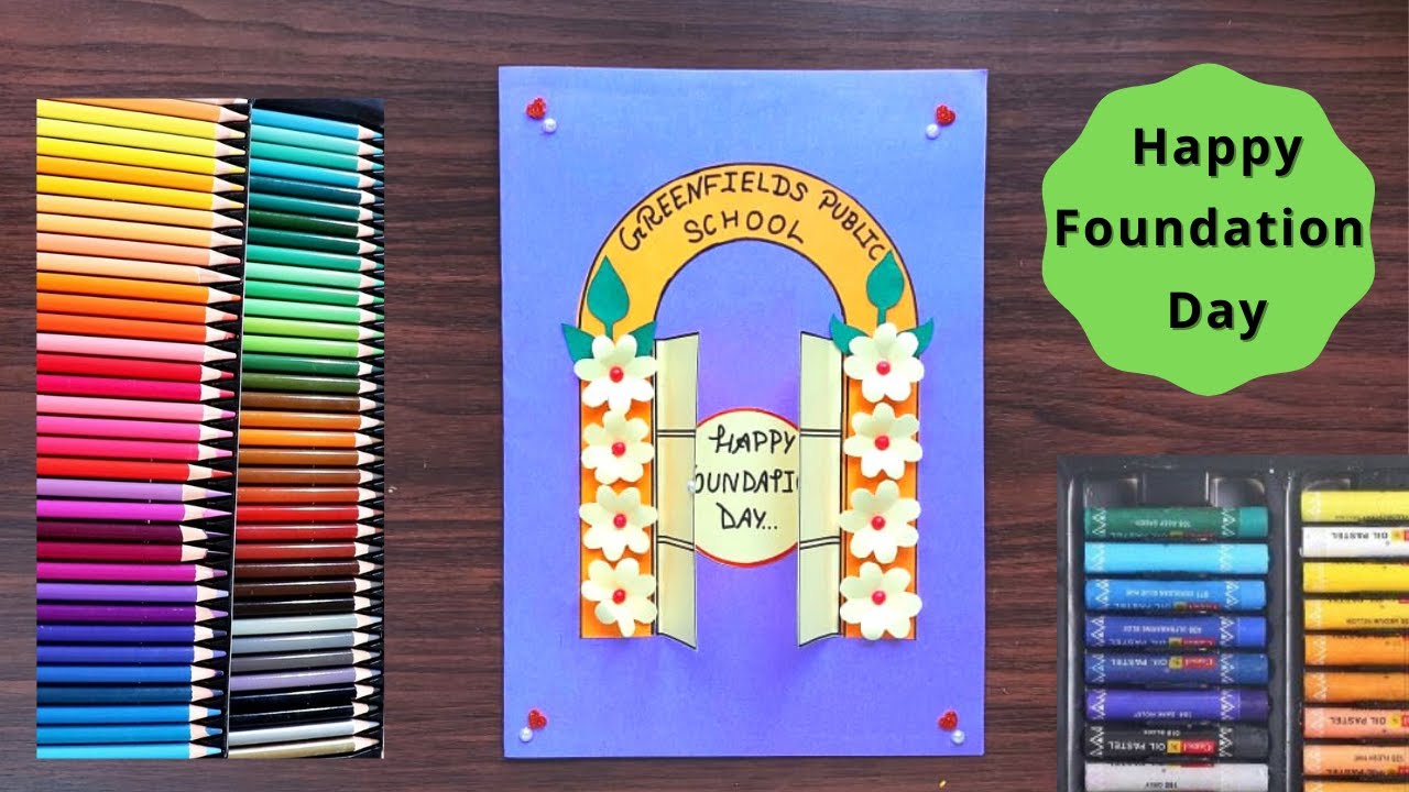 How To Make Foundation Day Card For School In Easy Steps YouTube