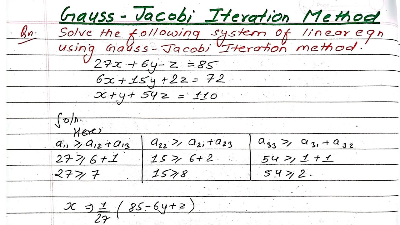 Unit:5 | Gauss Jacobi Method | BE Civil | Numerical Method | Prashant YT | 5th Sem | TU,PU,KU ...