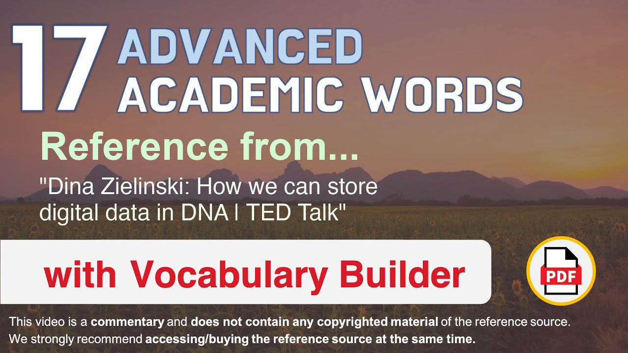 17 Advanced Academic Words Ref from "Dina Zielinski: How we can store ...
