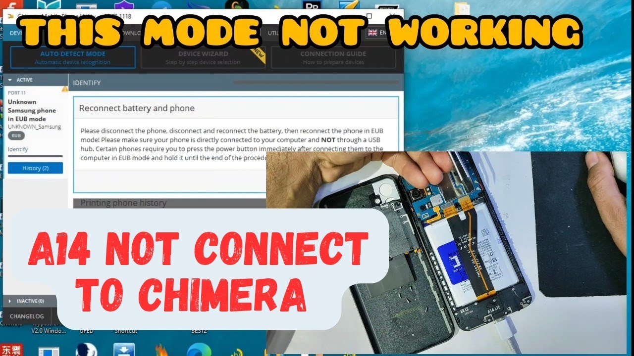 A14 A145F u6 not connect to chimera tools /frp bypass - YouTube