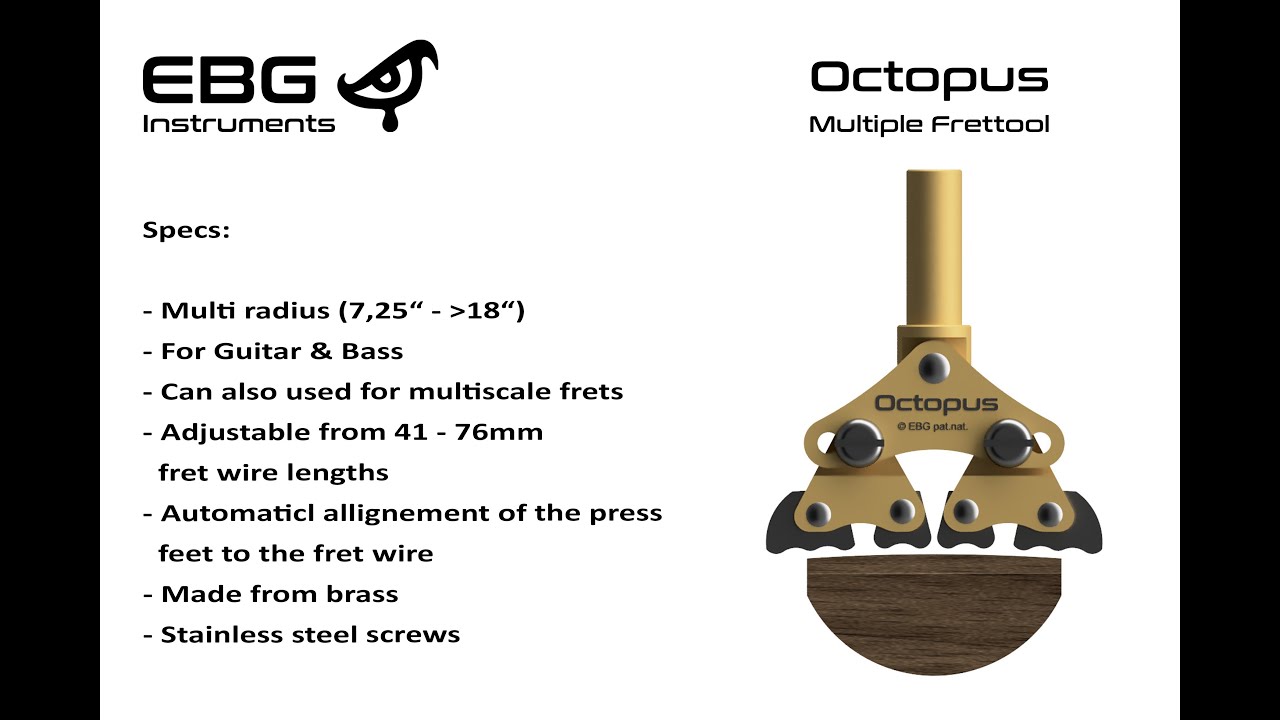 Octopus - Fret press tool (multi radius) - YouTube