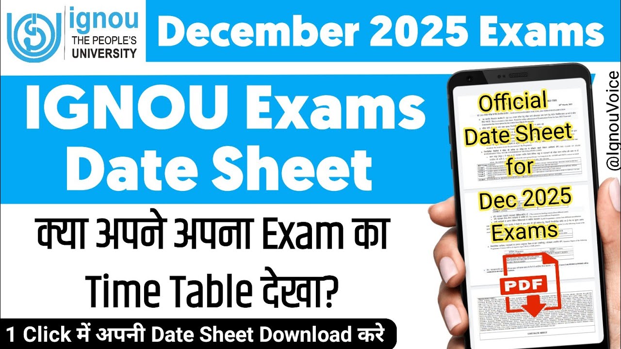 IGNOU December 2025 Exam Date Sheet | IGNOU TEE Time Table Download ...