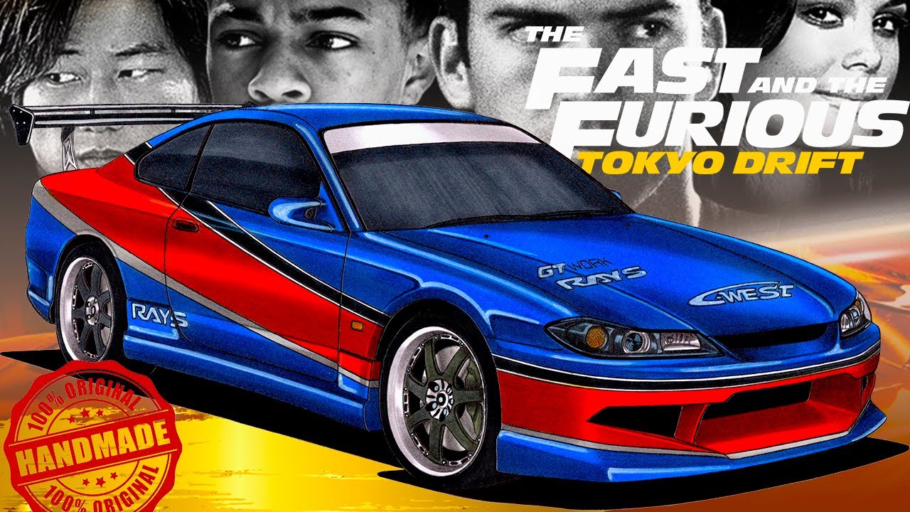 Малюємо кінотачку NISSAN SILVIA S15 SPEC-S C-WEST з фільму Форсаж: Токіо Дріфт | How to draw ...