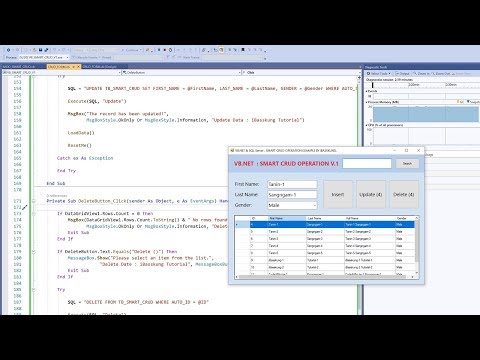 VB.NET 2019 and SQL Server (V1) Perform SMART CRUD Operations with ...