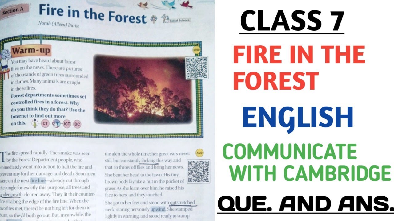Class 7 | FIRE IN THE FOREST | Communicate with Cambridge| Q. & A ...