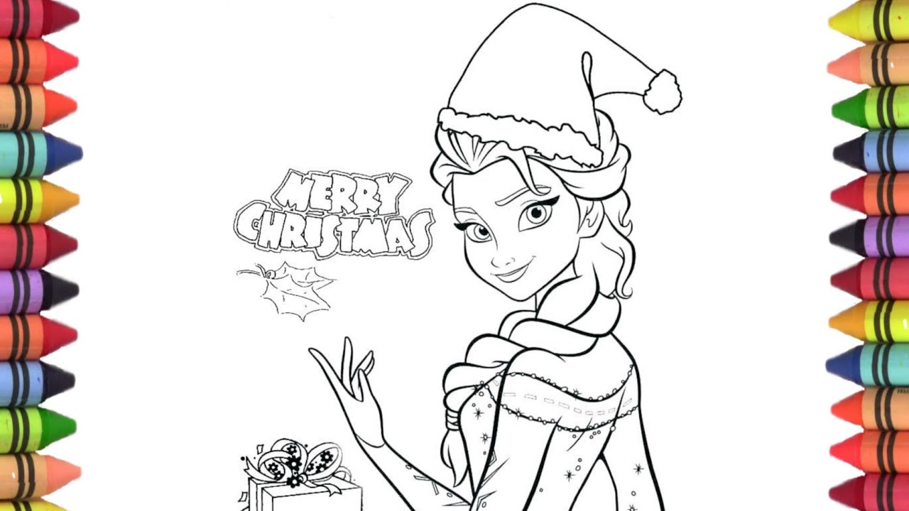 Elsa Anna Christmas drawing for kids, Elsa Anna Frozen Princess, Disney ...