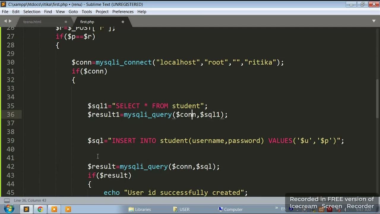 php form submission part2 - YouTube