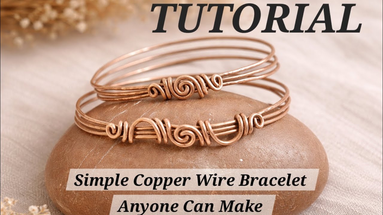 TUTORIAL | Simple Copper Wire Bracelet Anyone Can Make - YouTube