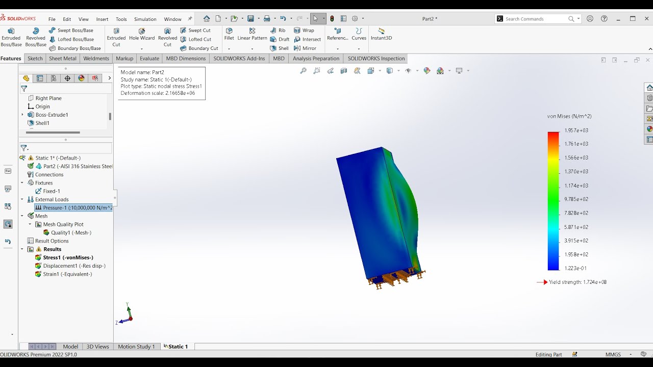 How to do simulation by using pressure (container simulation), SOLID ...
