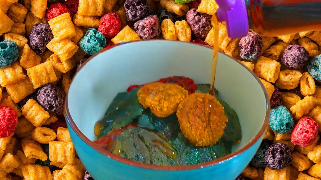 Cooking Captain Crunch Pancakes (Cereal Pancake Cereal) - YouTube