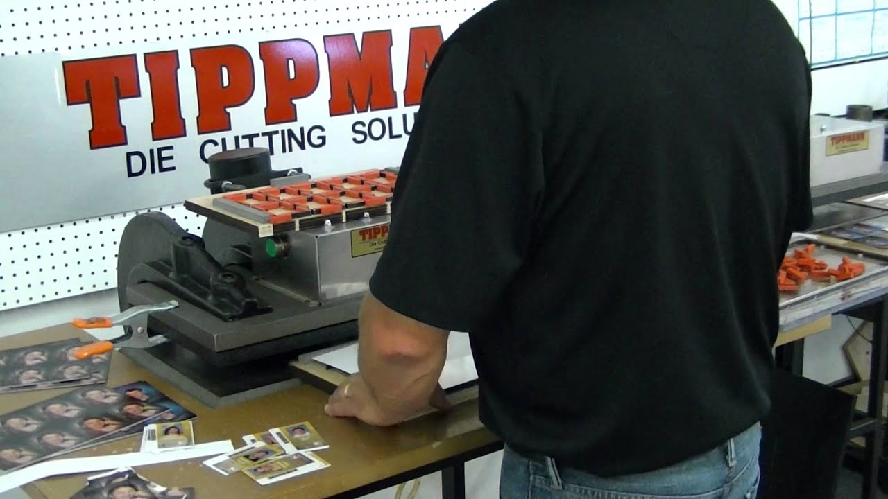 Tippmann Clicker 1500 steel rule die cutting press cutting laminated ...