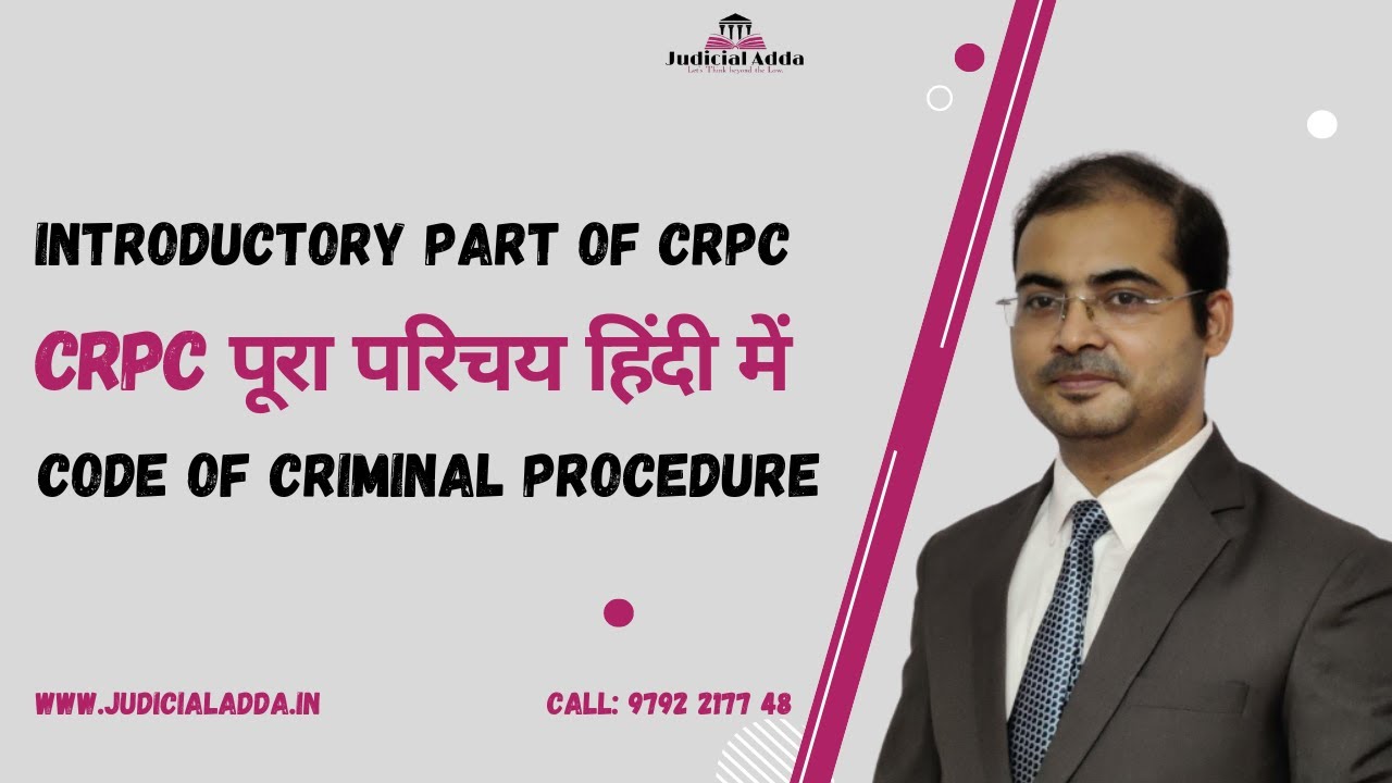 Code of criminal procedure | Demo Class on Cr.P.C. | Introductory Part ...