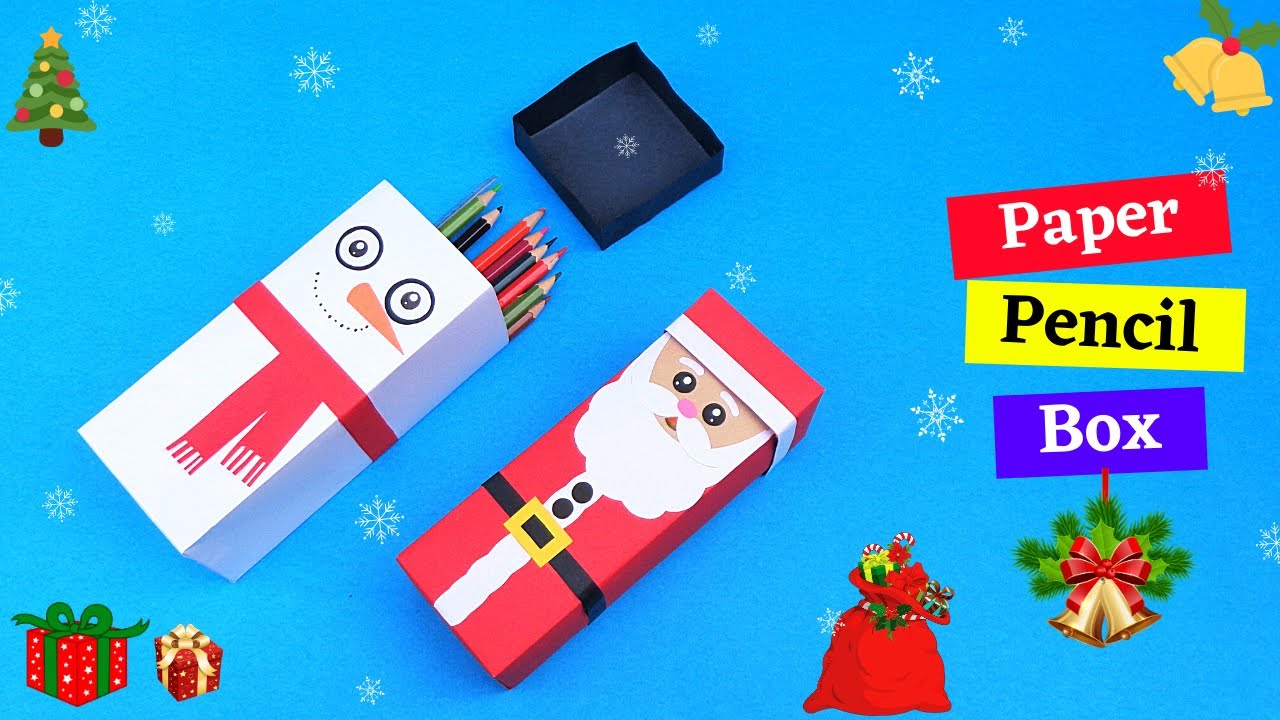 How To Make A Paper Pencil Box DIY Paper Pencil Case Idea Easy Origami Santa Snowman Box how-to-make-a-paper-pencil-box-diy-paper-pencil-case-idea-easy-origami-santa-snowman-box
