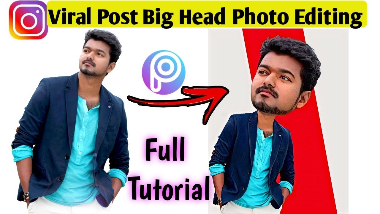 Miniature Big Head Photo Editing Picsart Tutorial | How to Edit Big ...