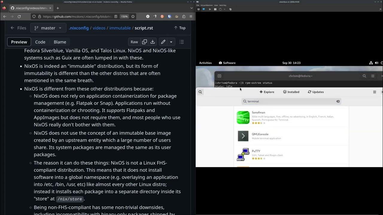 NixOS 56: NixOS vs Fedora Silverblue (why NixOS both is and *isn't* an immutable distro) - YouTube