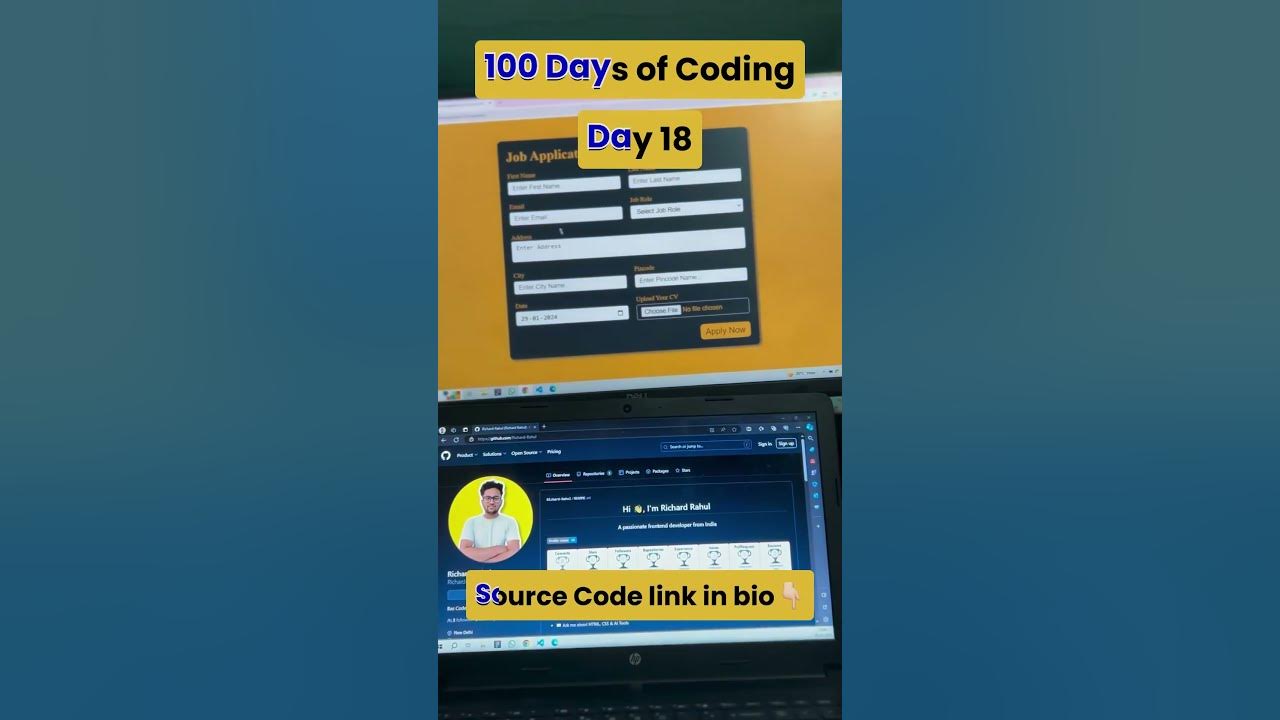 Day 18 100 Days Of Coding Challenge Responsive Job Application Form 100daysofcoding Shorts