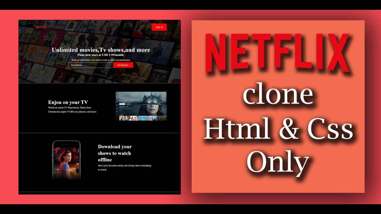 Create Netflix Home Page Using HTML and CSS Only - YouTube Create Netflix Home Page Using HTML and CSS Only - YouTube