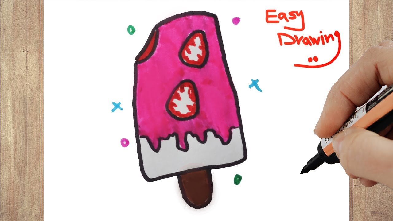 How to Draw a cute Ice cream step by step | DRAWING A CUTE ICE CREAM ...