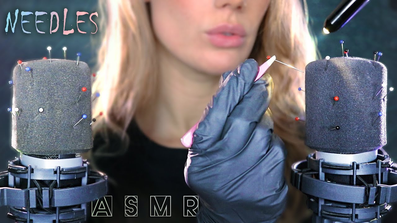Close-up ASMR | Removing Needles from the Mic | Breathy whispers for ...