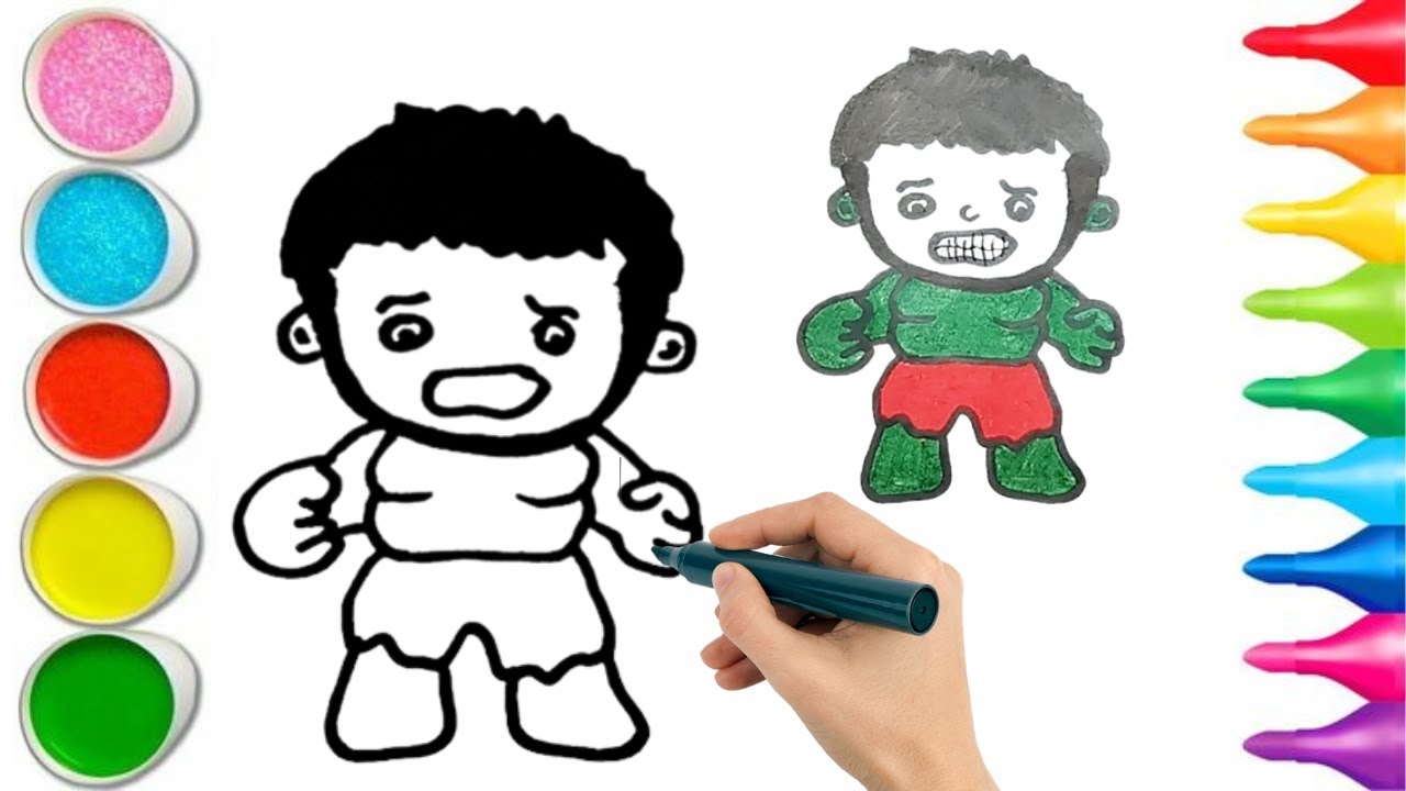How To Draw cute Mini Hulk EASY step by step Drawing, Painting ...
