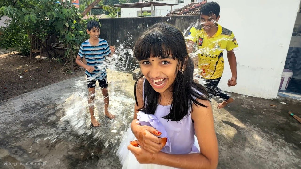 Bathukamma 2025 Celebrations 💃 | Siddi & Nandu’s Funny Water Fight😂💦 ...