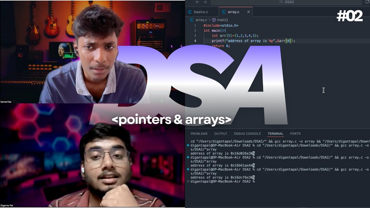Basic Pointers and Arrays in C Explained | DSA - YouTube